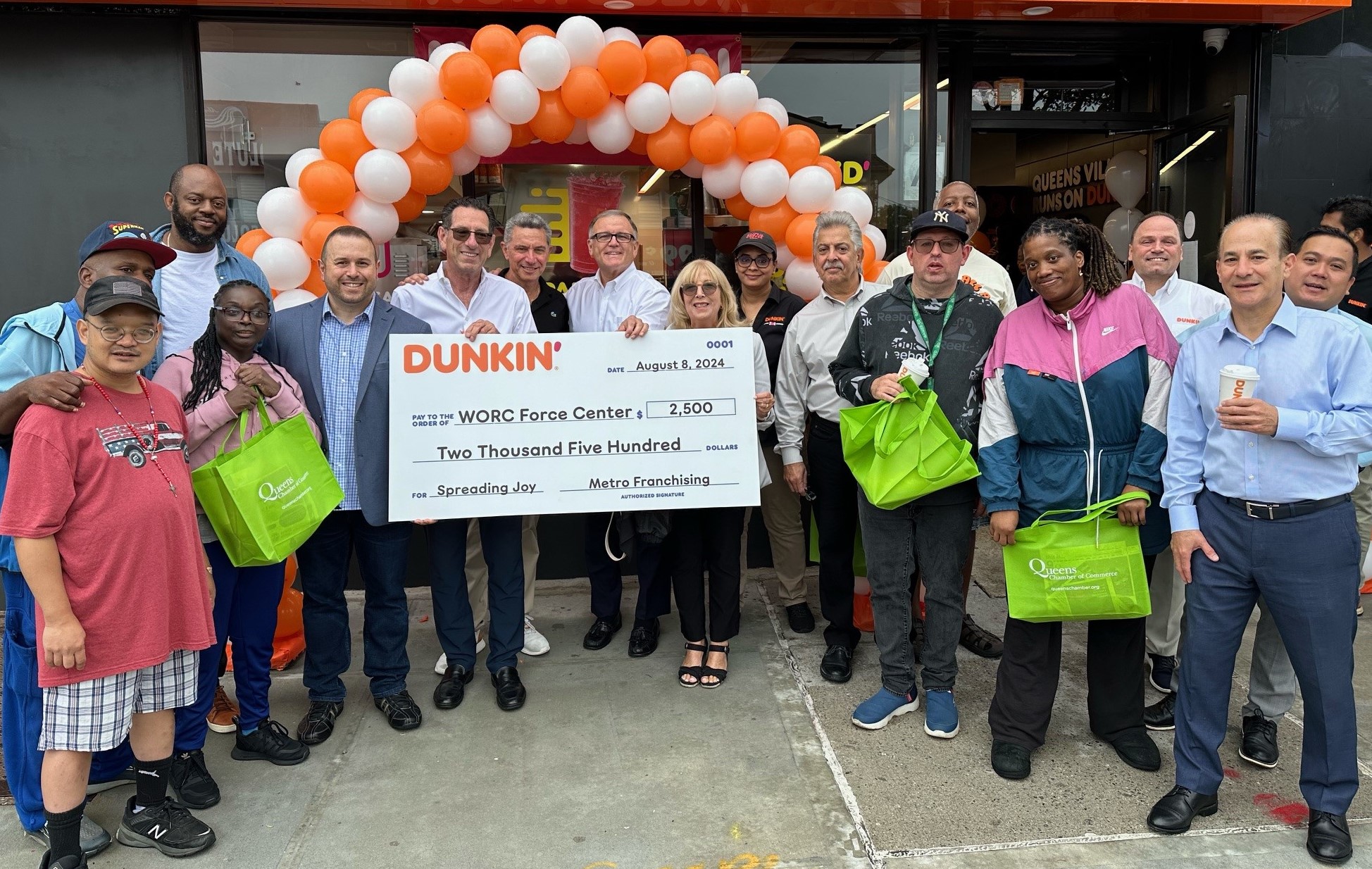 Dunkin’ restaurant in Queens commemorates grand reopening with donation ...