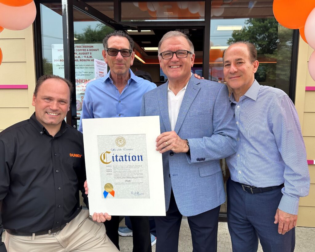 Dunkin’ restaurant in Roslyn Heights commemorates grand reopening with ...